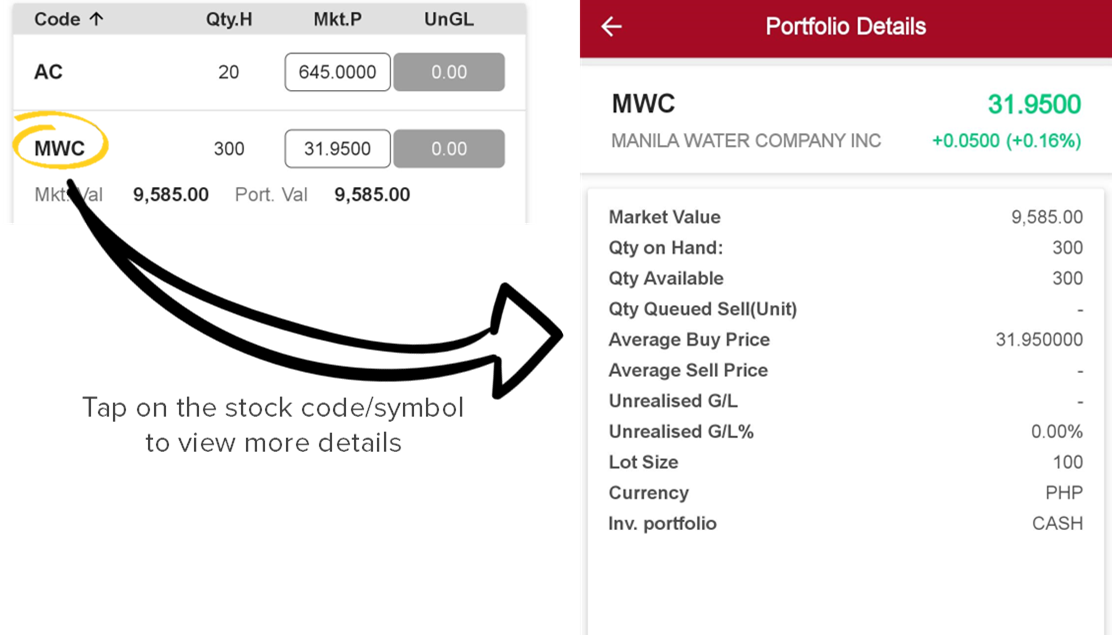 How do I view my stock position on the New BPI Trade App? – BPI Trade