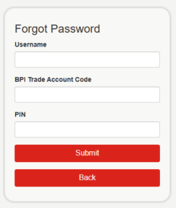 What do I do if I forgot my BPI Trade username or password? – BPI Trade
